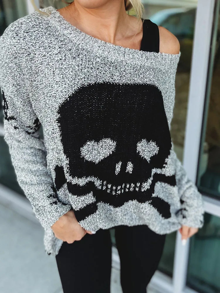Women's Skull Sweater Gray – The End Cult